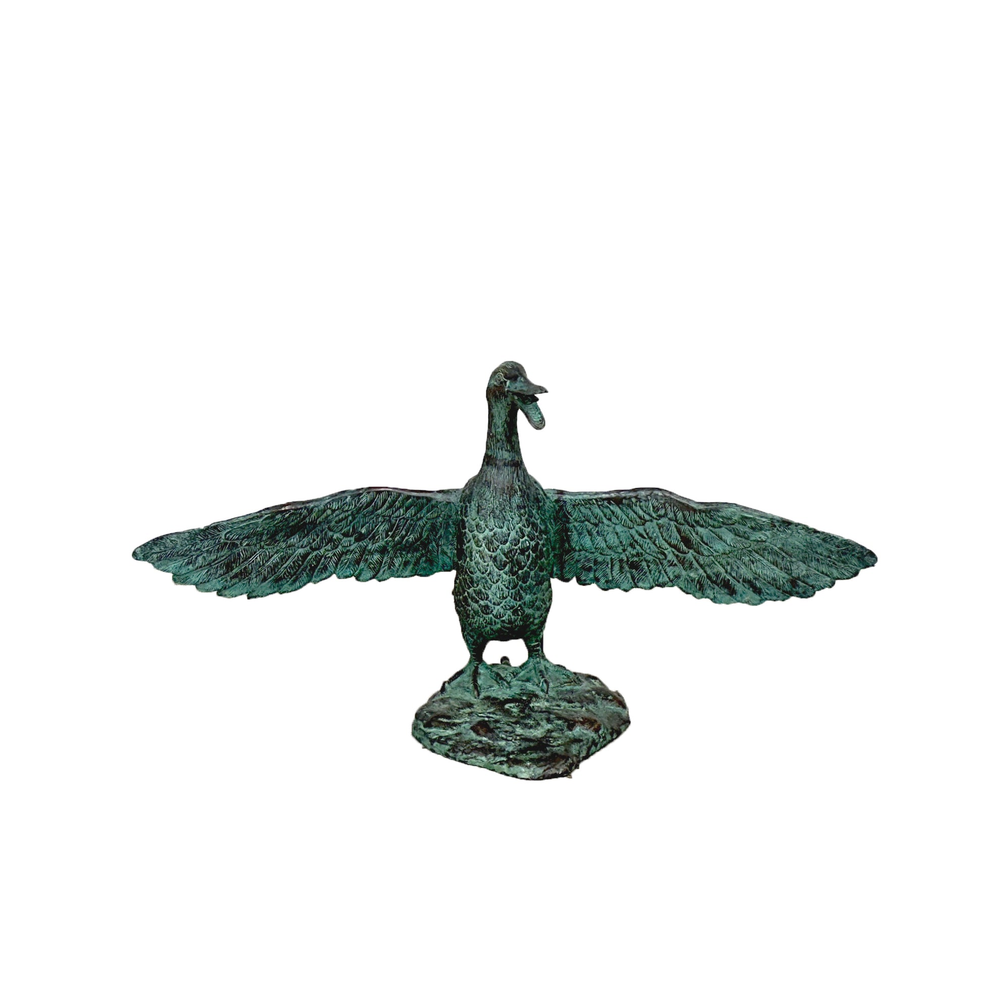 Standing Duck Bronze Fountain Statue - Handcrafted Garden Water Feature ...