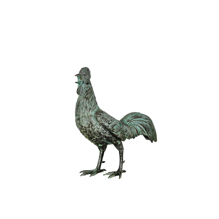 Rooster Bronze Statue - 20" Farm Bird Sculpture - Metropolitan ...
