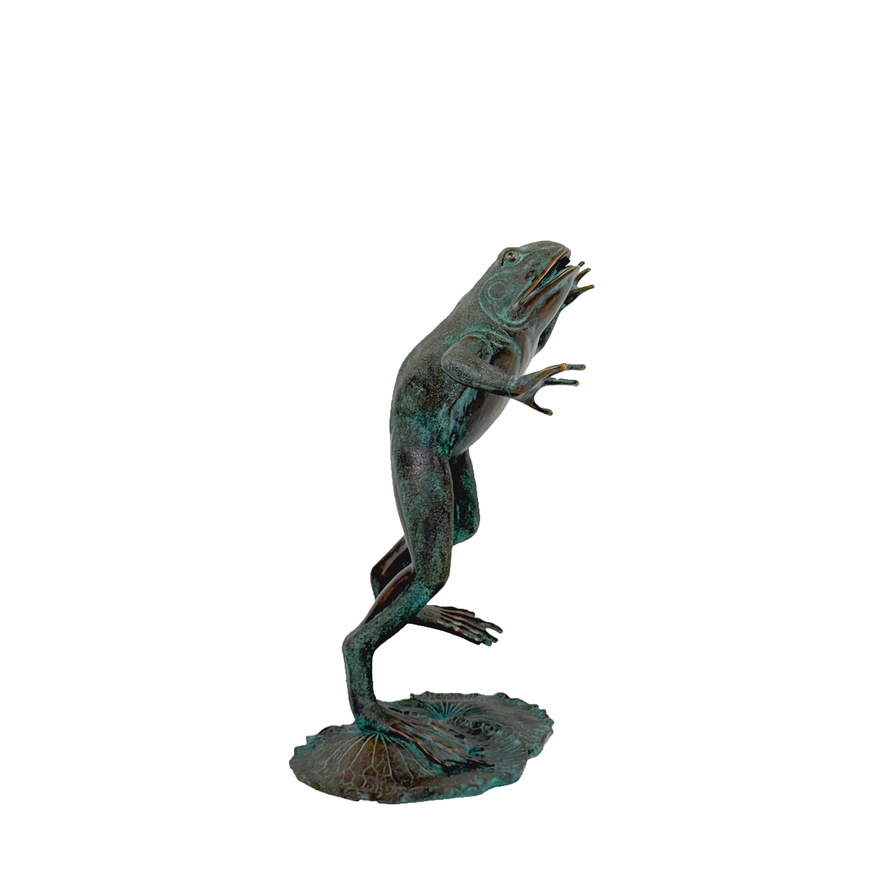 Large Bronze Frog Fountain Statue - Jumping Frog Water Feature ...