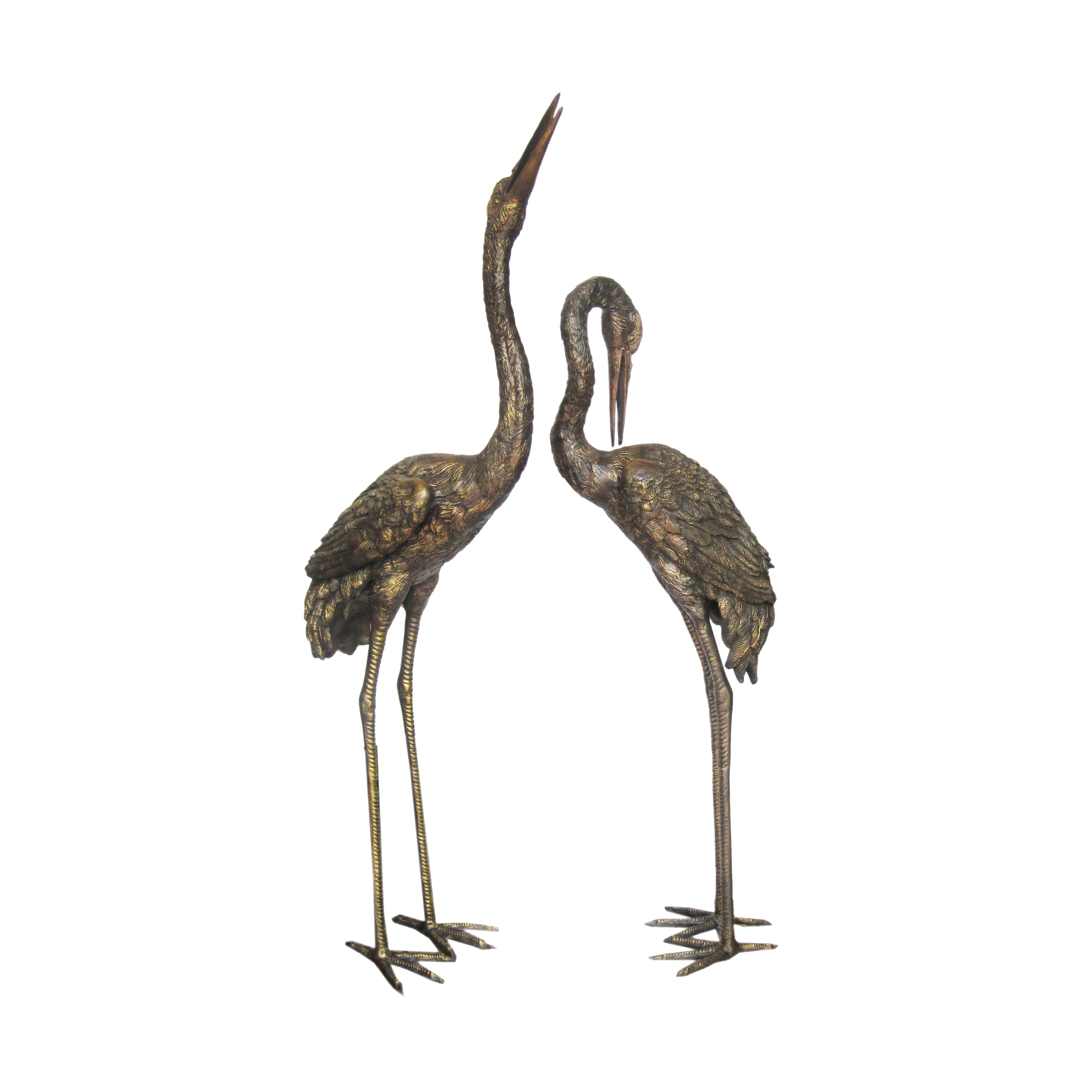 Small Crane Bird Bronze Statue Set - Metropolitan Galleries ...